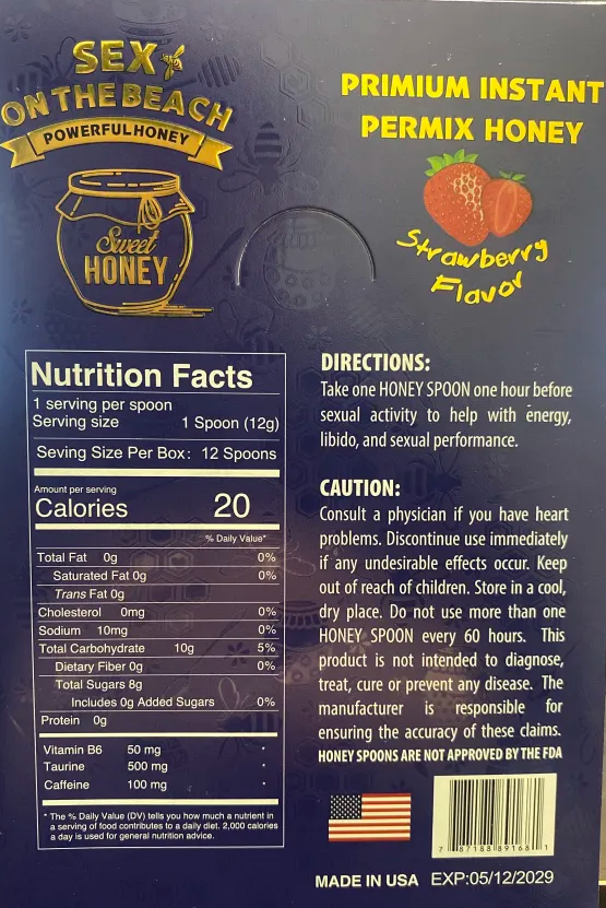 Sex On The Beach Powerful Honey Spoon Strawberry Flavor