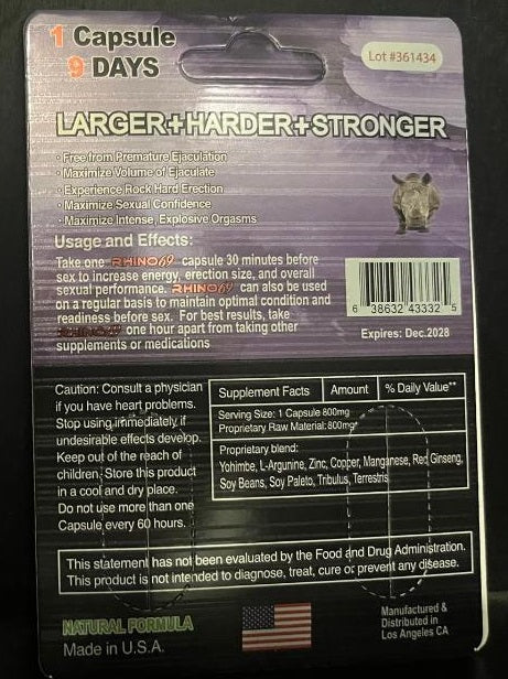 Rh1n0 69 Power 8000K Plus Double Capsule