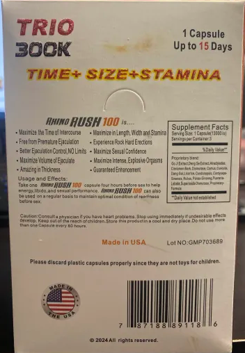 Rh1n0 Rush 100 Trio 300k Male Enhance