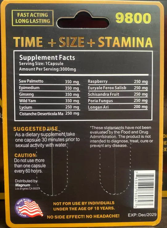 Magnum 9800 Black Gold XXL Double Capsule Male