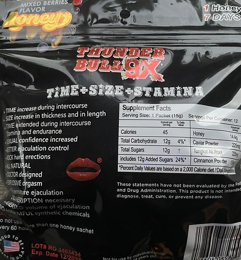 Thunder Bull 9X Honey, Mix Berry Flavor