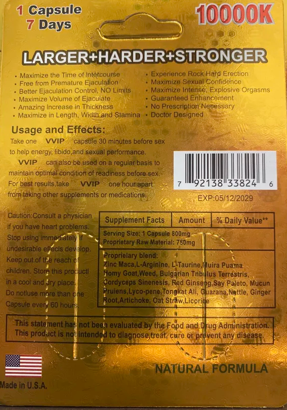 VVIP Premium Gold 10000k Double Capsule